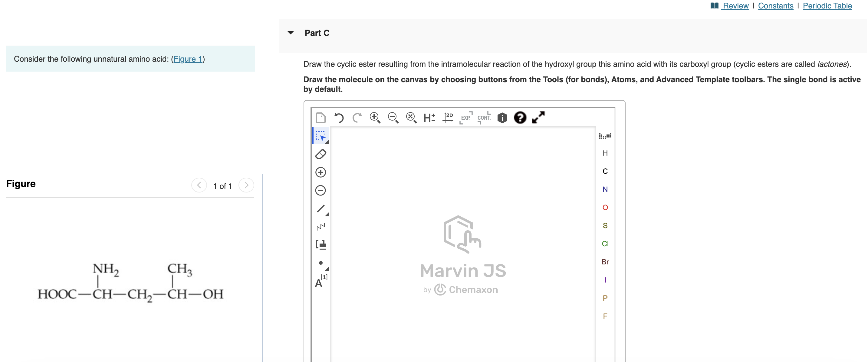 Solved Part C Consider the following unnatural amino acid: | Chegg.com