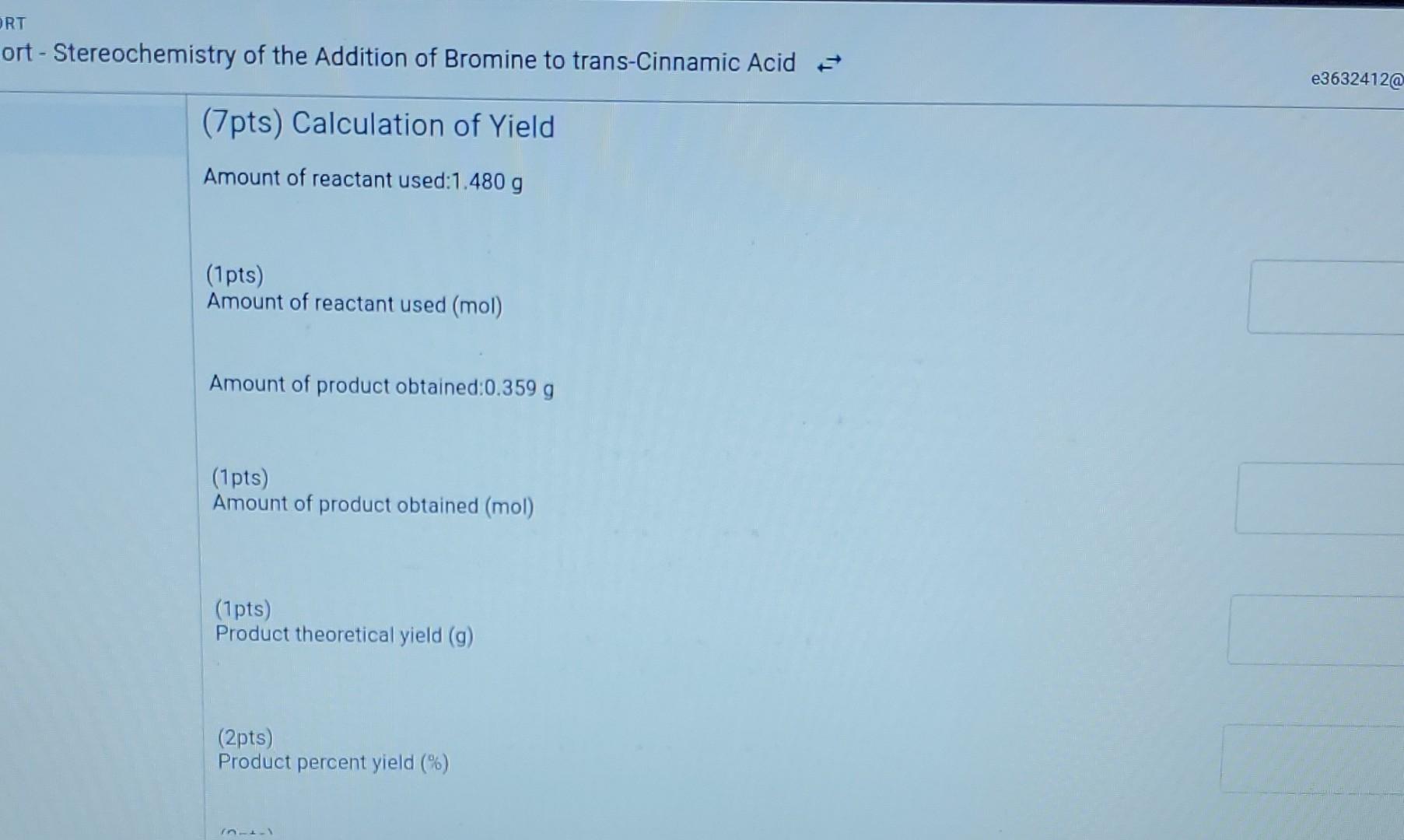 Solved RT ort - Stereochemistry of the Addition of Bromine | Chegg.com