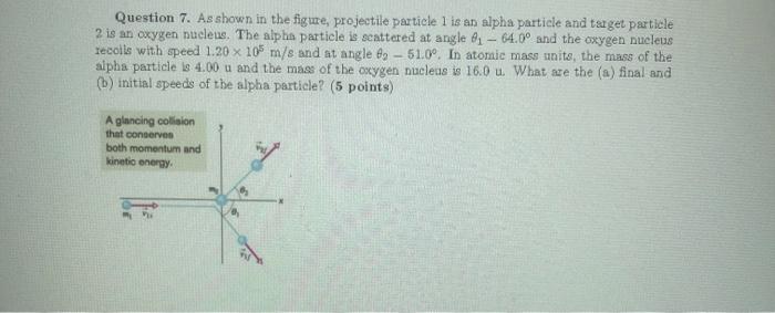 Solved Question 7. As shown in the figure, projectile | Chegg.com