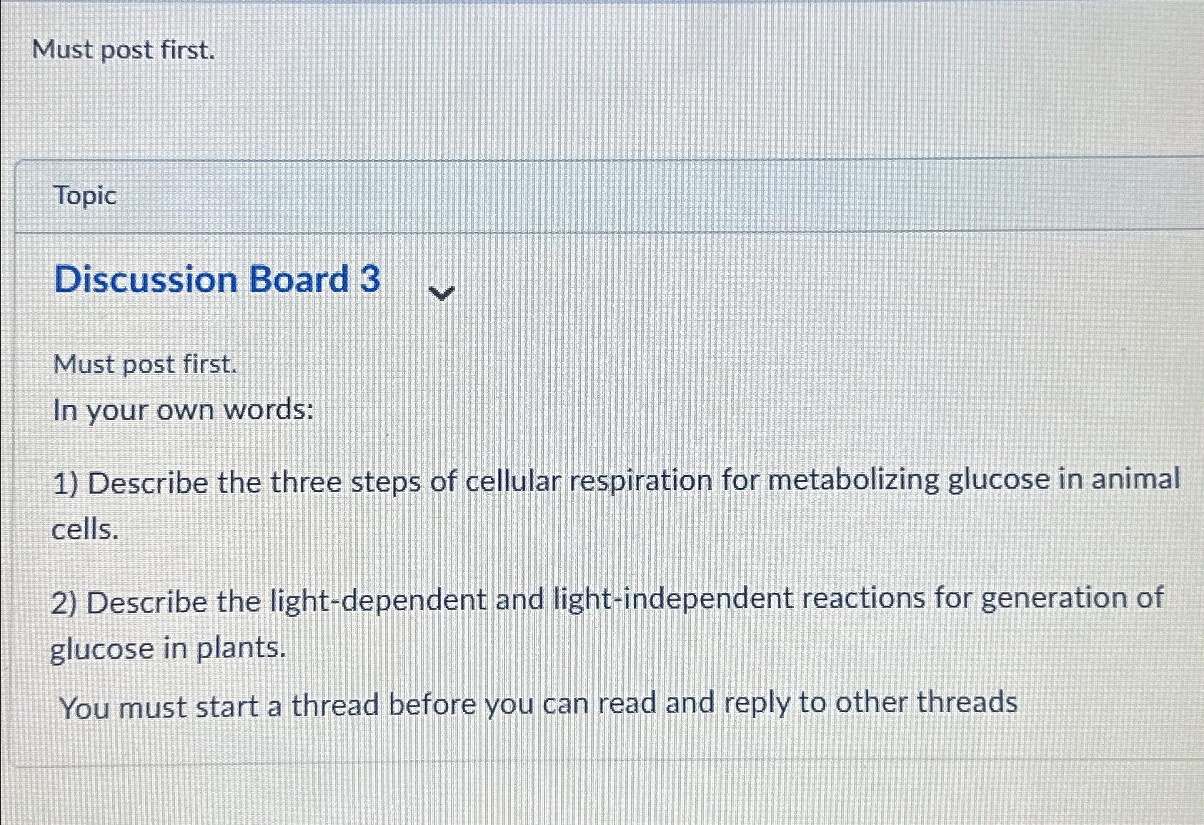 Solved Must post first.TopicDiscussion Board 3Must post | Chegg.com