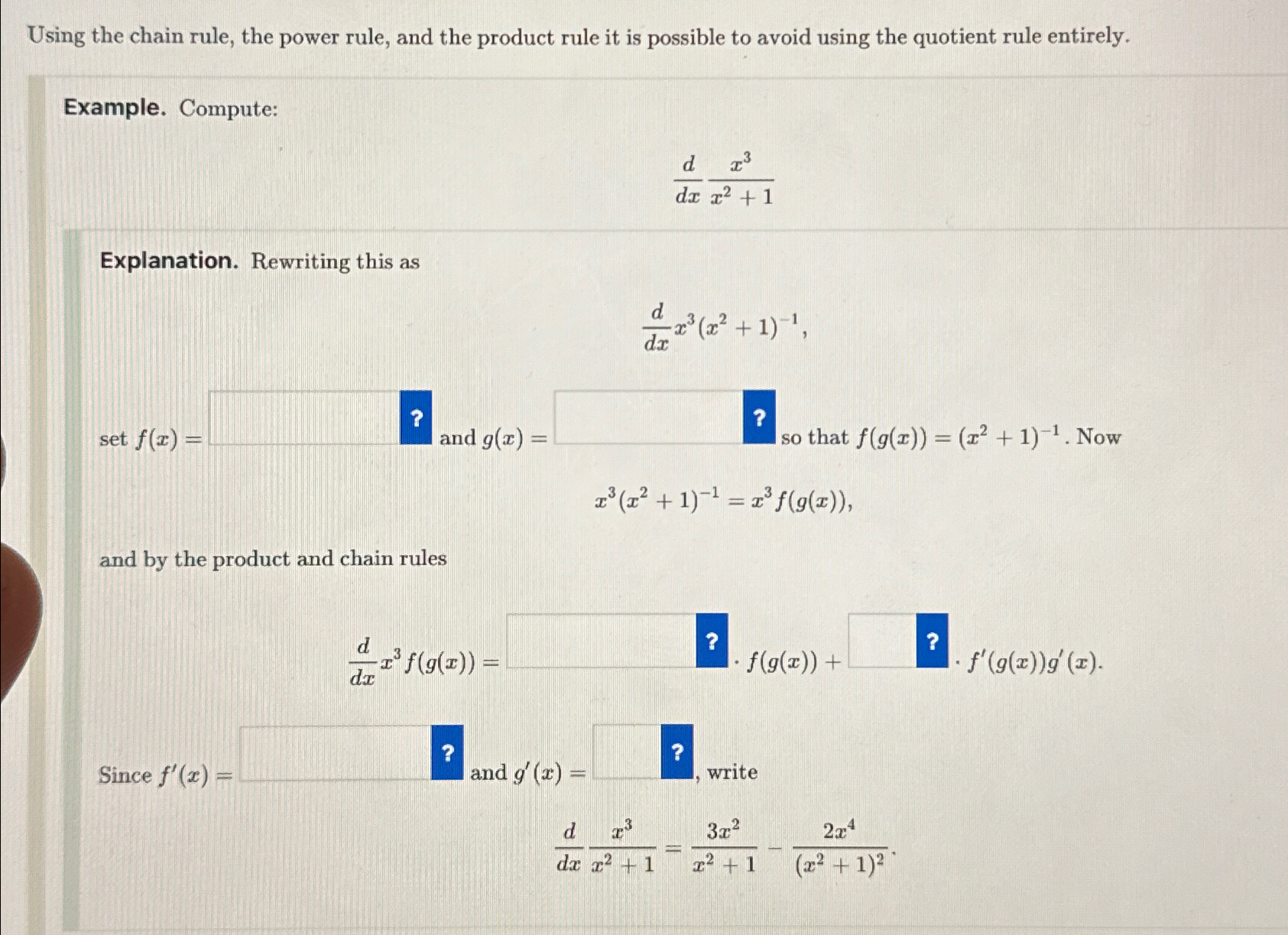 Solved Using the chain rule, the power rule, and the product | Chegg.com
