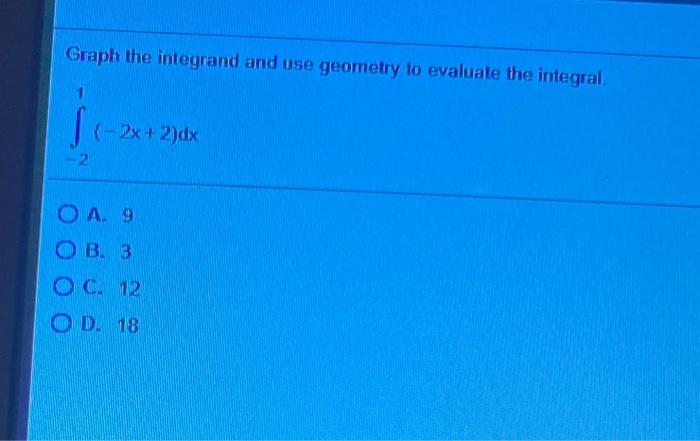 Solved Graph the integrand and use geometry to evaluate the | Chegg.com