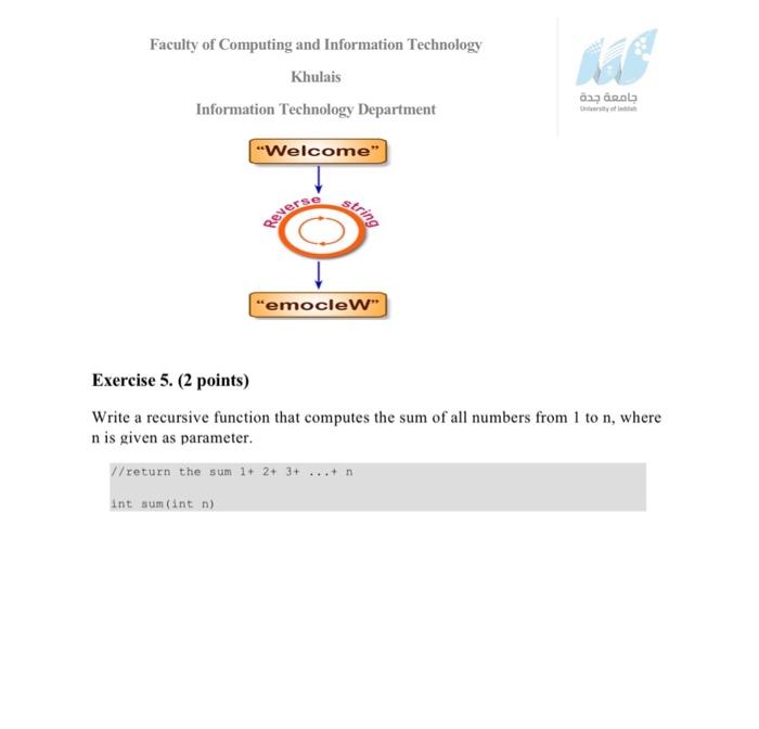 Solved Recursion Exercise 1 2 Points Given N Of 1 Or