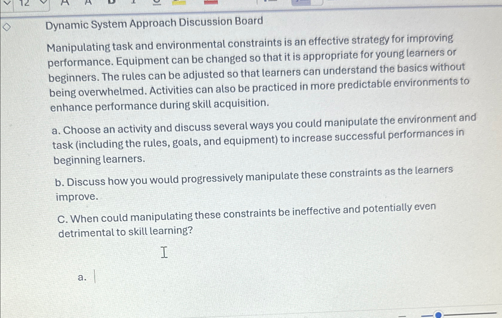 Solved Dynamic System Approach Discussion BoardManipulating | Chegg.com