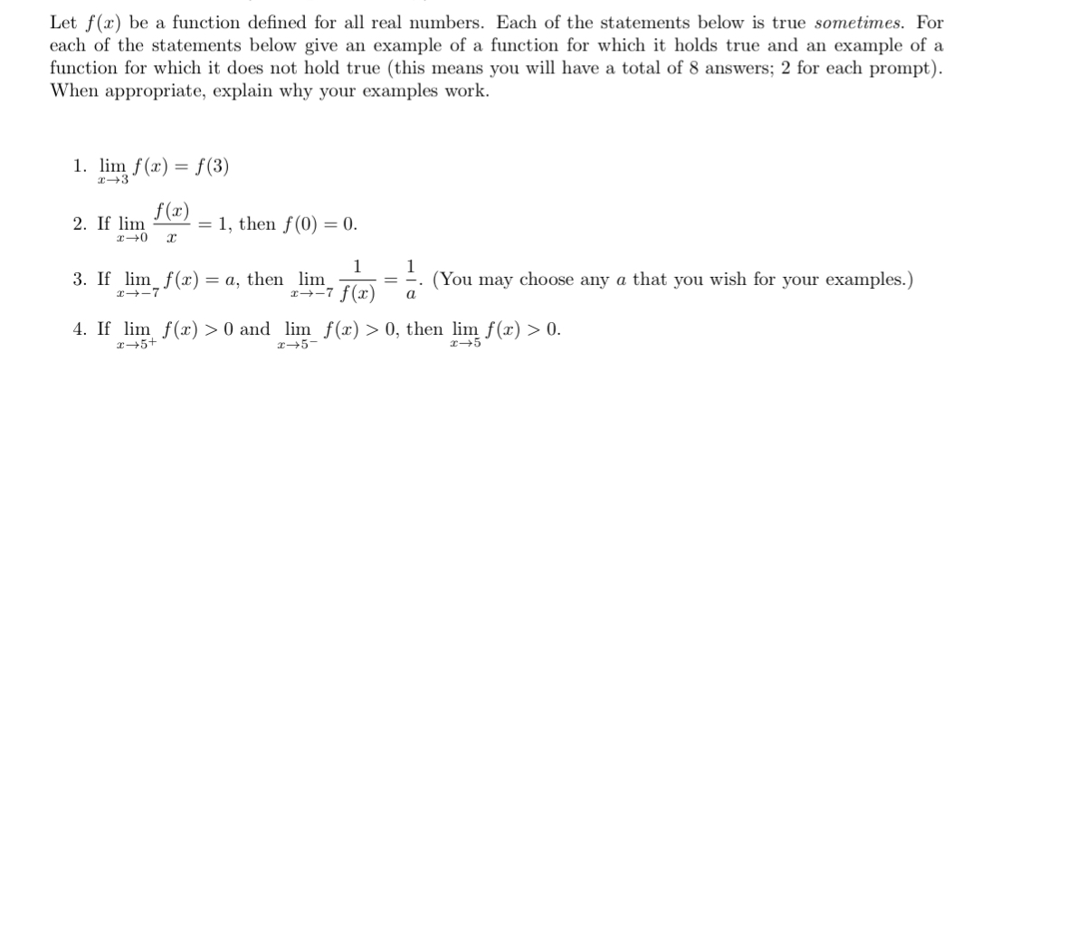 Solved Let f(x) ﻿be a function defined for all real numbers. | Chegg.com