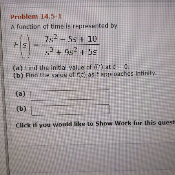 Solved Problem 14.5-1 A function of time is represented by | Chegg.com