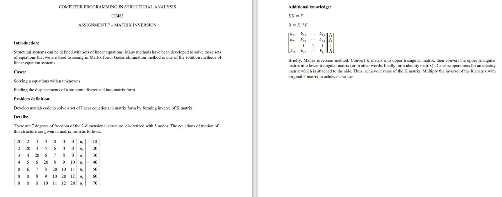 Solve the question using MATLAB. | Chegg.com