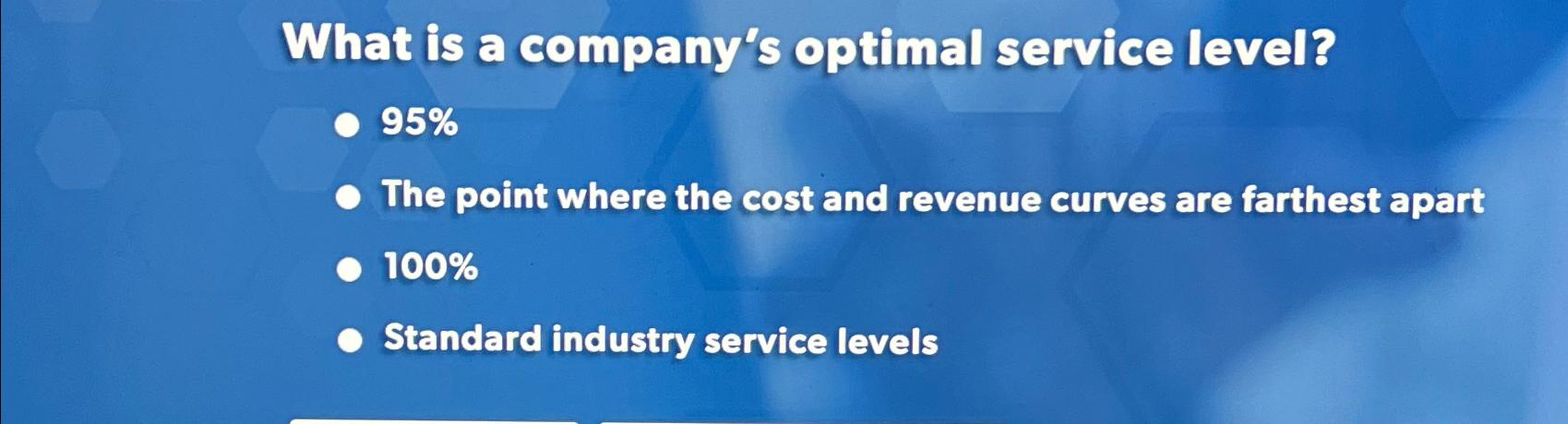 Solved What is a company's optimal service level?95%The | Chegg.com