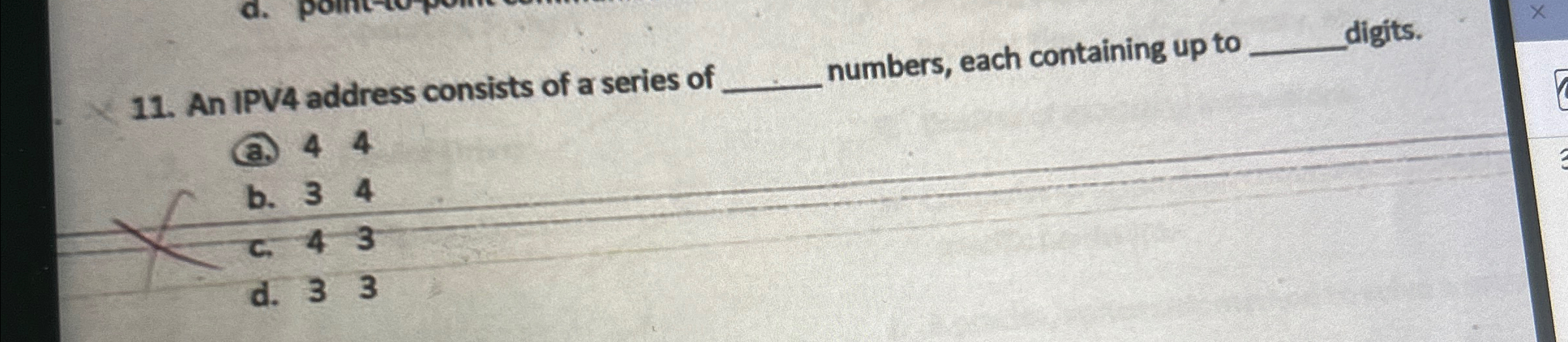 Solved An IPV4 ﻿address consists of a series of ﻿numbers, | Chegg.com