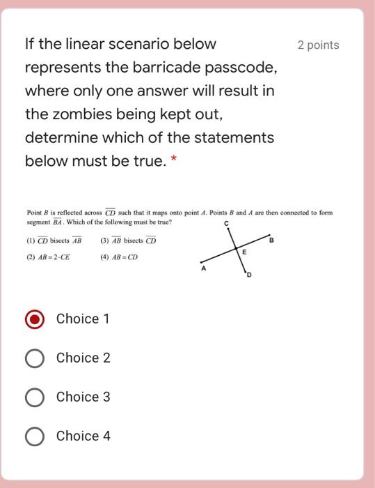Solved 2 points If the linear scenario below represents the | Chegg.com