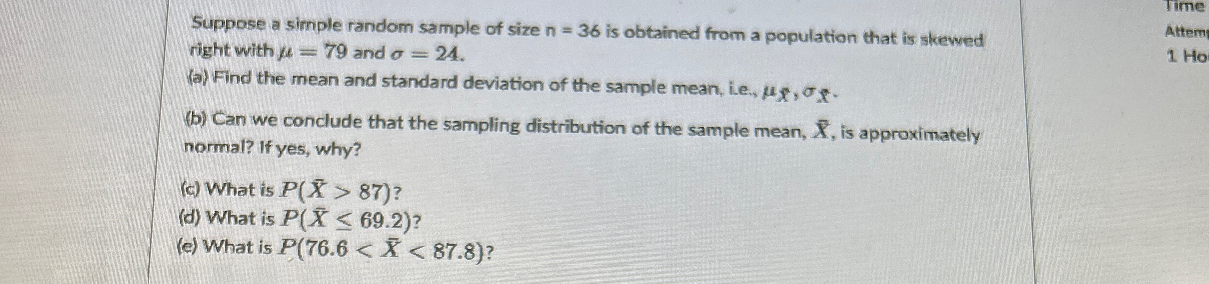 Solved Suppose a simple random sample of size n=36 ﻿is | Chegg.com