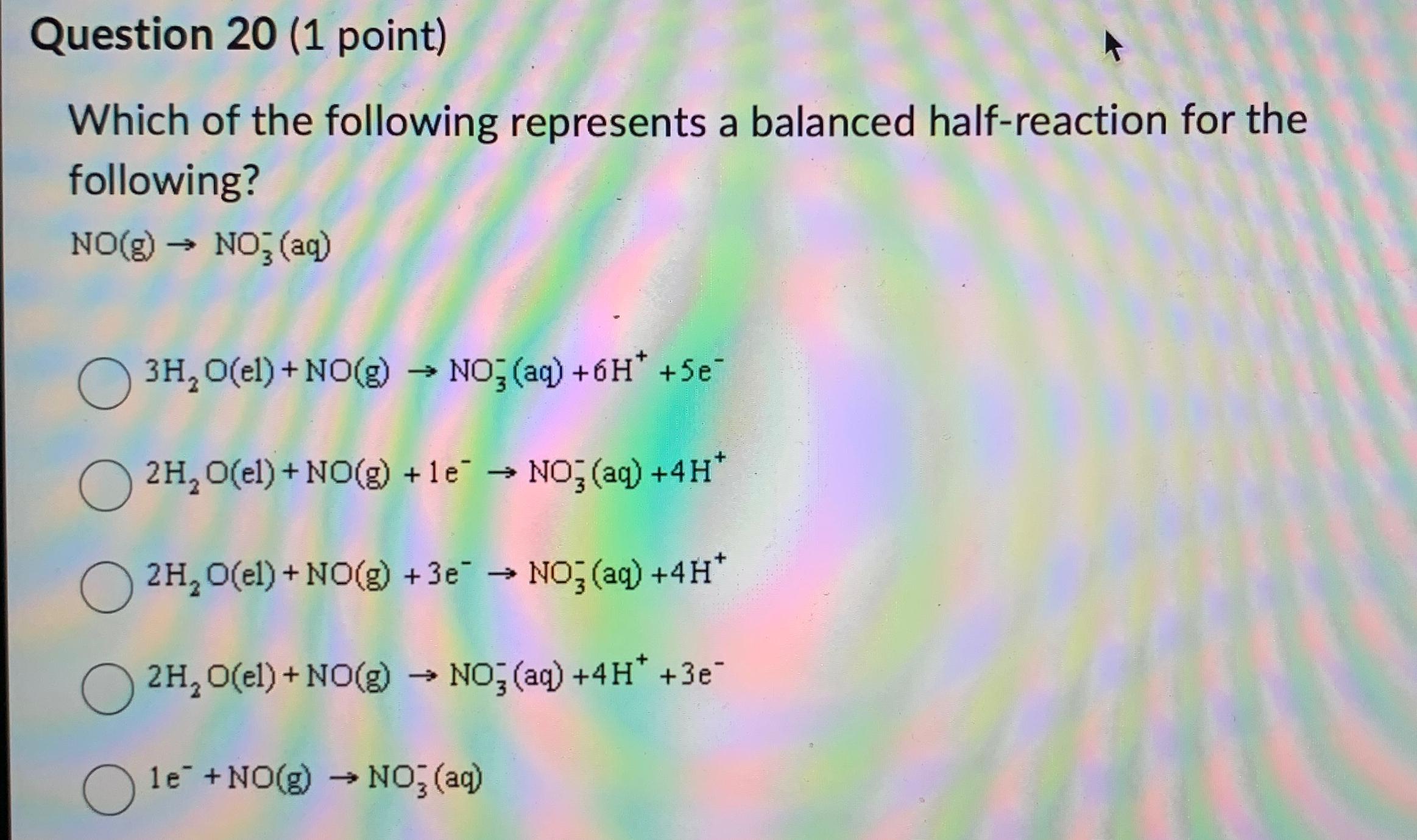 Solved Question 20 (1 ﻿point)Which of the following | Chegg.com