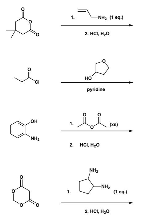 Solved 1. 2. HCl,H2O 1. 2. HCl,H2O 1. (1 eq.) 2. HCl,H2O | Chegg.com