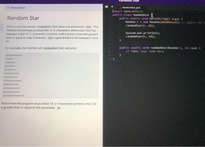 Solved Star Description Random Star Randomitat import | Chegg.com