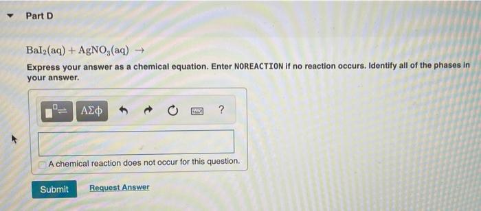 Solved Part B NaCl(aq) + Hg,(CH3O2)2(aq) → Express your | Chegg.com
