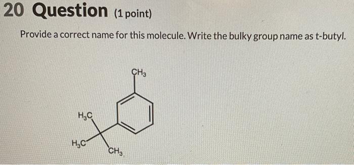 Solved Provide a correct name for this molecule. Write the | Chegg.com