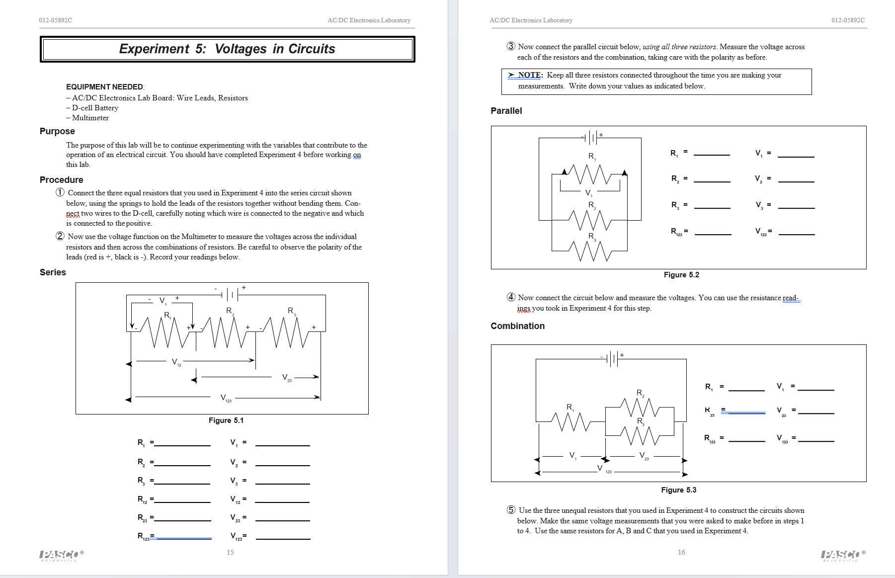Solved Experiment 5: Voltages in CircuitsEQUIPMENT | Chegg.com