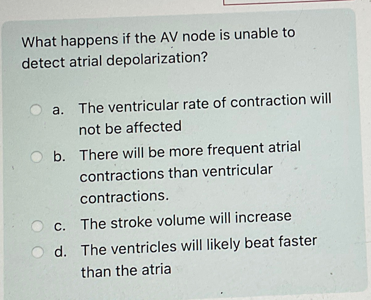 Solved What happens if the AV node is unable to detect | Chegg.com
