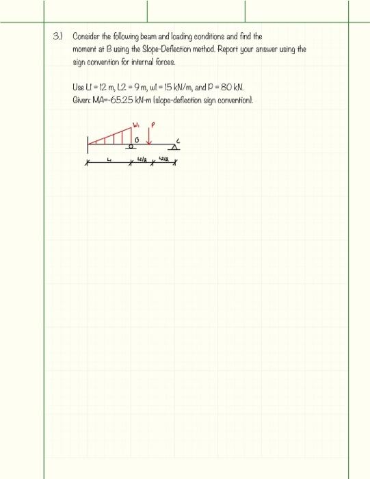 Solved 3.) Consider the following beam and loading | Chegg.com