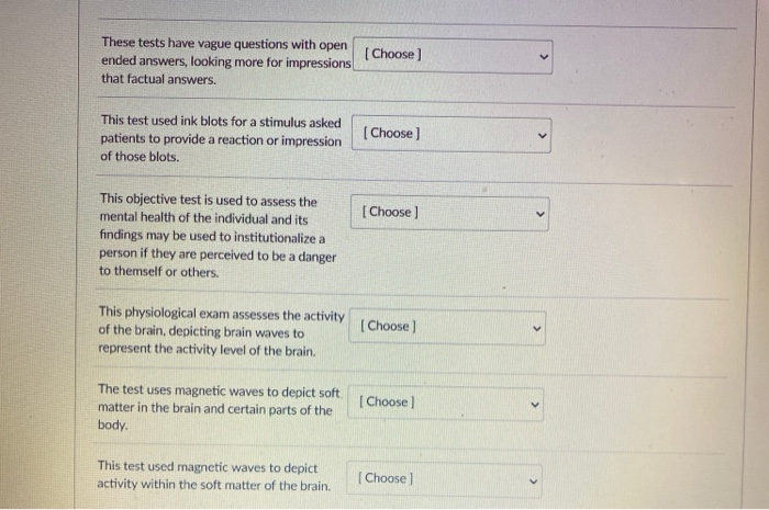 These tests have vague questions with open ended | Chegg.com