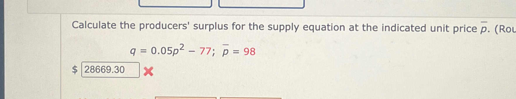 Solved Calculate the producers' surplus for the supply | Chegg.com
