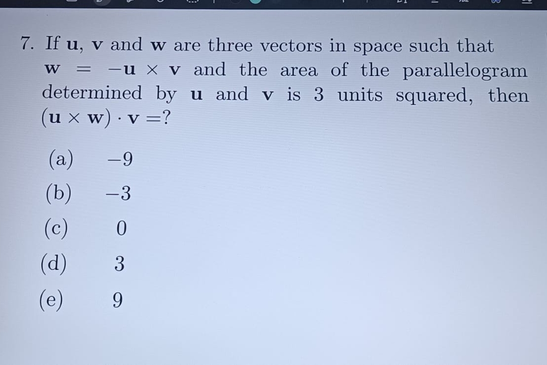 Solved If u,v ﻿and w ﻿are three vectors in space such that | Chegg.com