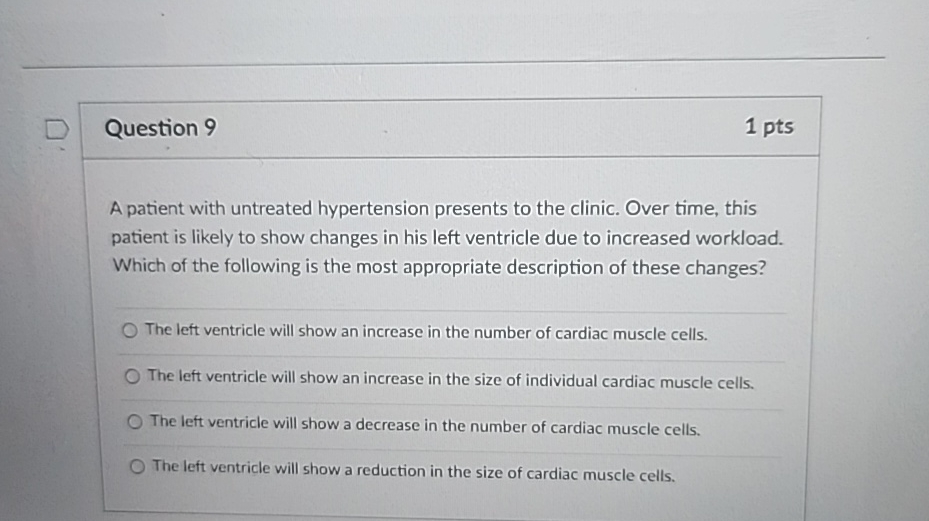 Solved Question 91 ﻿ptsA patient with untreated hypertension | Chegg.com