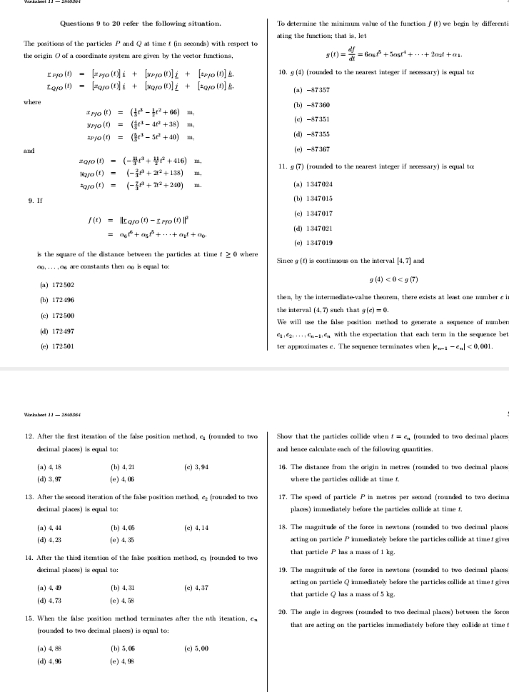Solved The positions of the particles P and Q at time (in | Chegg.com