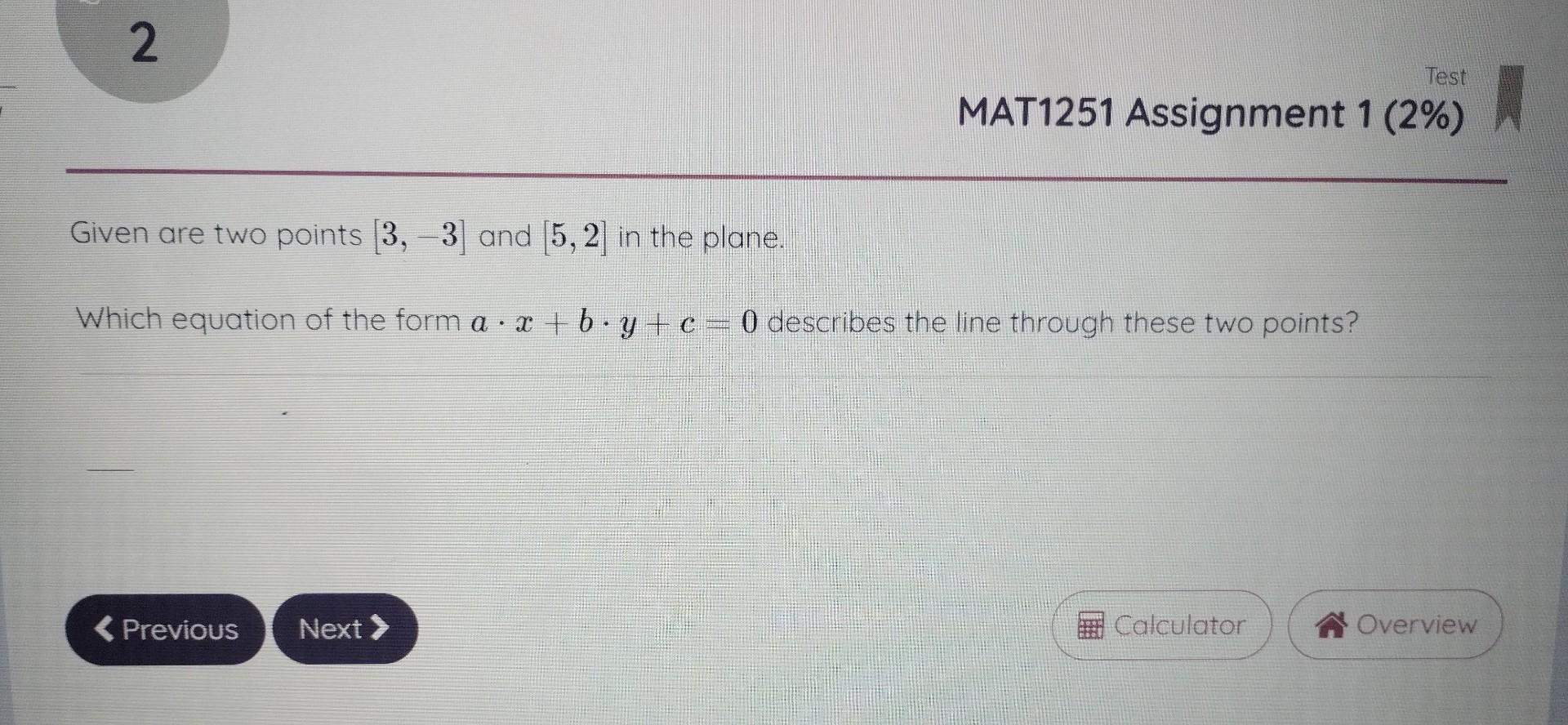 Solved Given are two points \\( [3,-3] \\) and \\( [5,2] \\) | Chegg.com