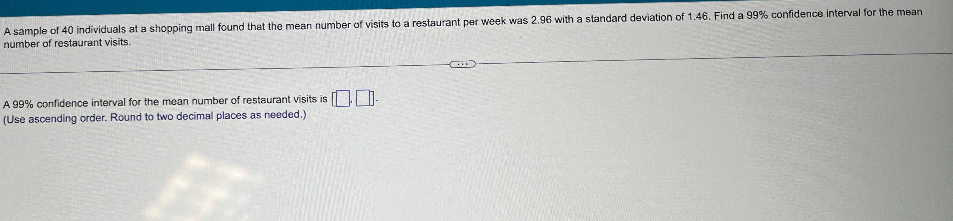 Solved A sample of 40 ﻿individuals at a shopping mall found | Chegg.com