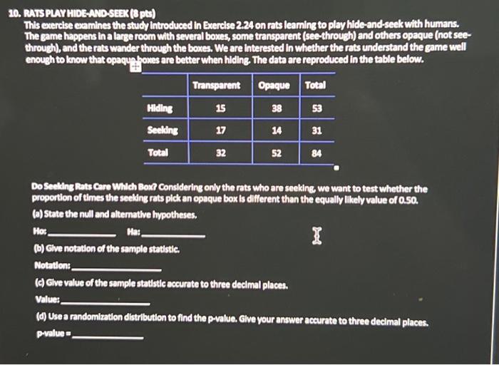 Solved This exercise exinhes the study Introduced in | Chegg.com