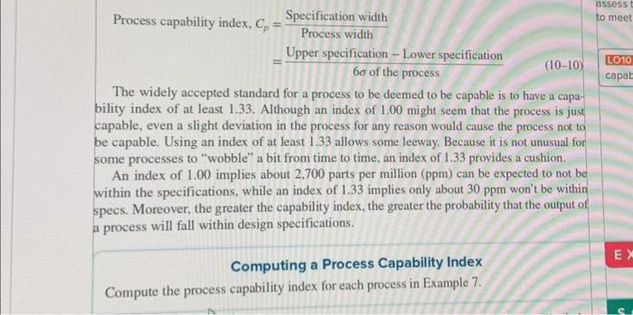 Solved Process capability index, Cp= Process width | Chegg.com
