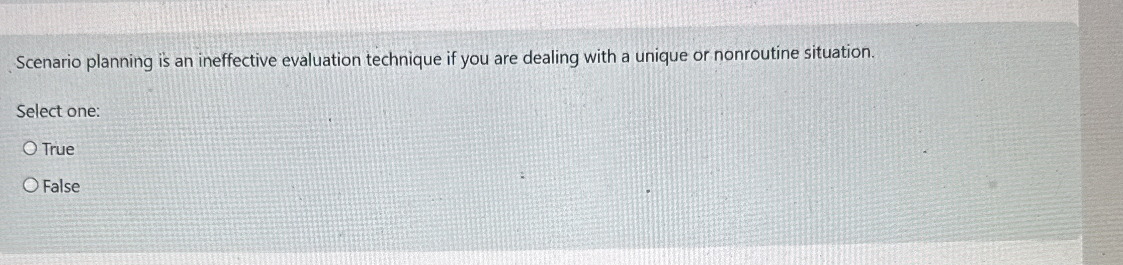 Solved Scenario planning is an ineffective evaluation | Chegg.com
