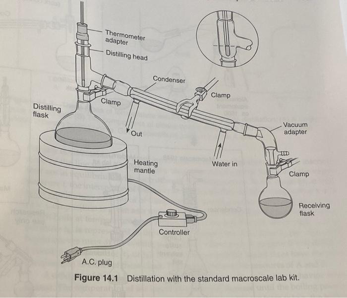 Solved Thermometer adapter Distilling head Condenser Clamp | Chegg.com