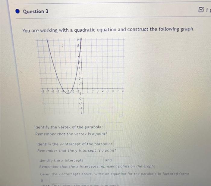Solved You are working with a quadratic equation and | Chegg.com
