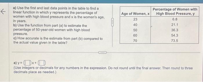 Solved a) Use the first and last data points in the table to | Chegg.com