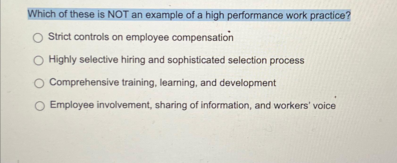 Solved Which of these is NOT an example of a high | Chegg.com