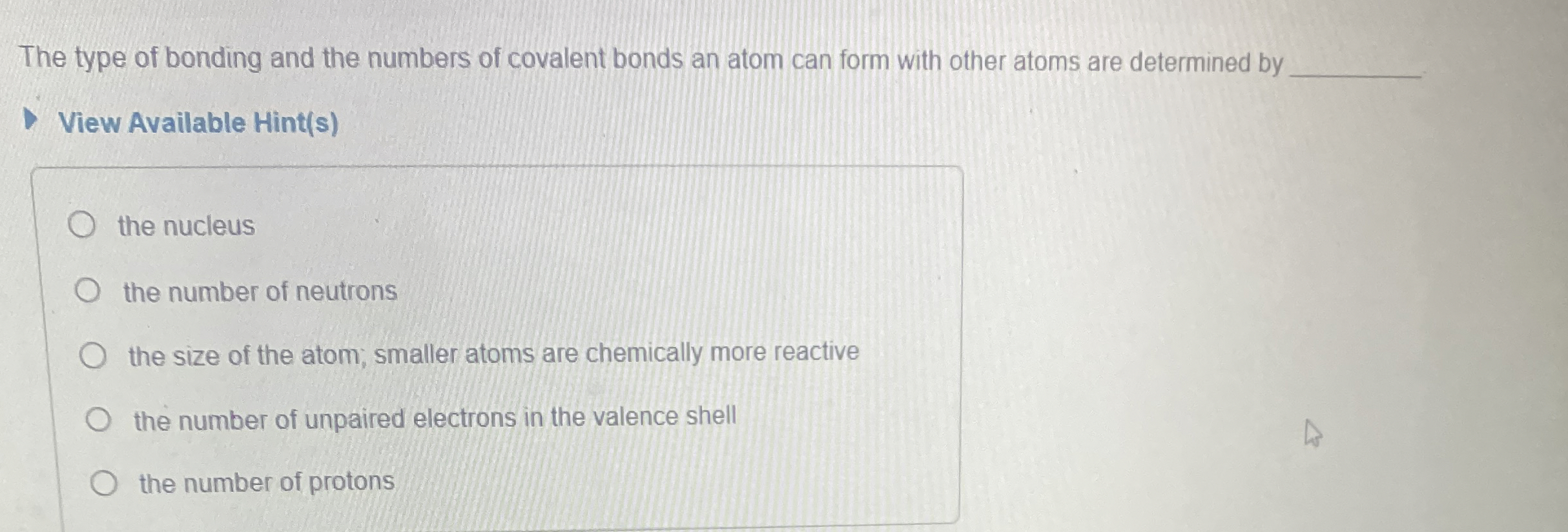 Solved The type of bonding and the numbers of covalent bonds | Chegg.com