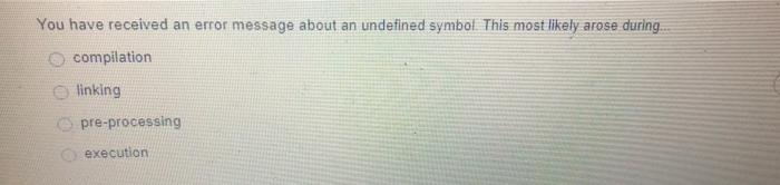 Solved You have received an error message about an undefined | Chegg.com