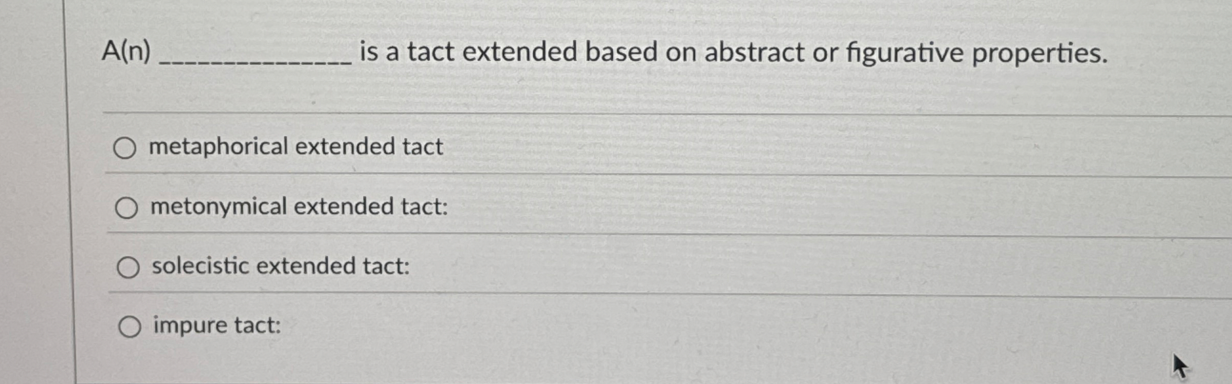 Solved A(n) ﻿is a tact extended based on abstract or | Chegg.com