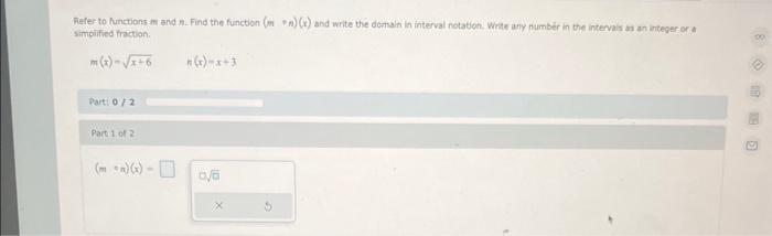 Solved Refer to functions m and n. Find the function | Chegg.com