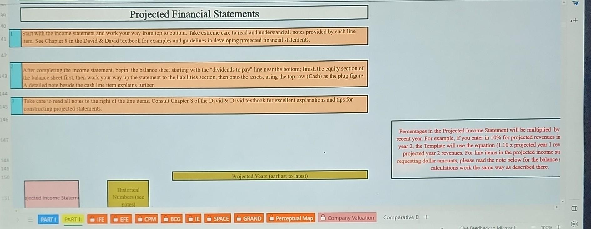 Solved Projected Financial Statements Start with the income | Chegg.com