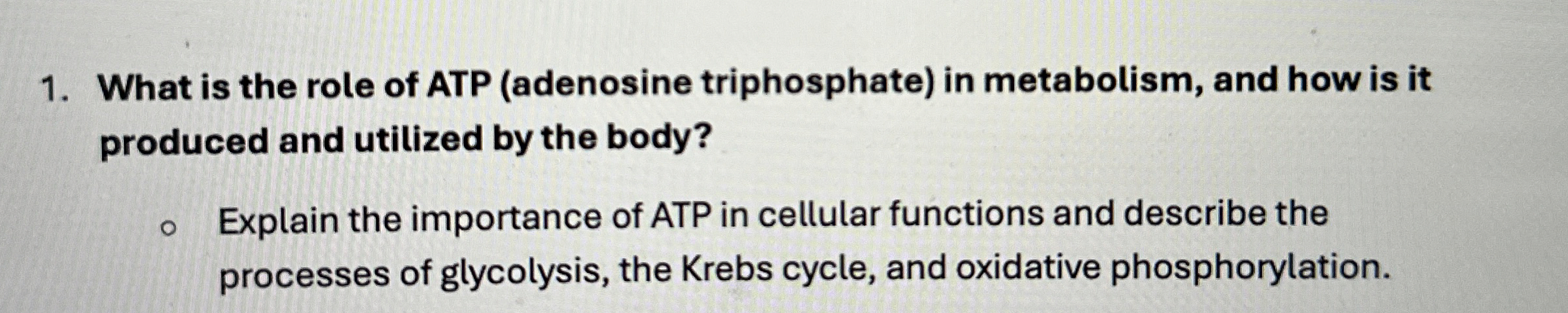 Solved What is the role of ATP (adenosine triphosphate) ﻿in | Chegg.com