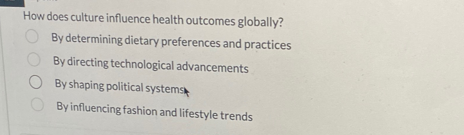 Solved How does culture influence health outcomes | Chegg.com