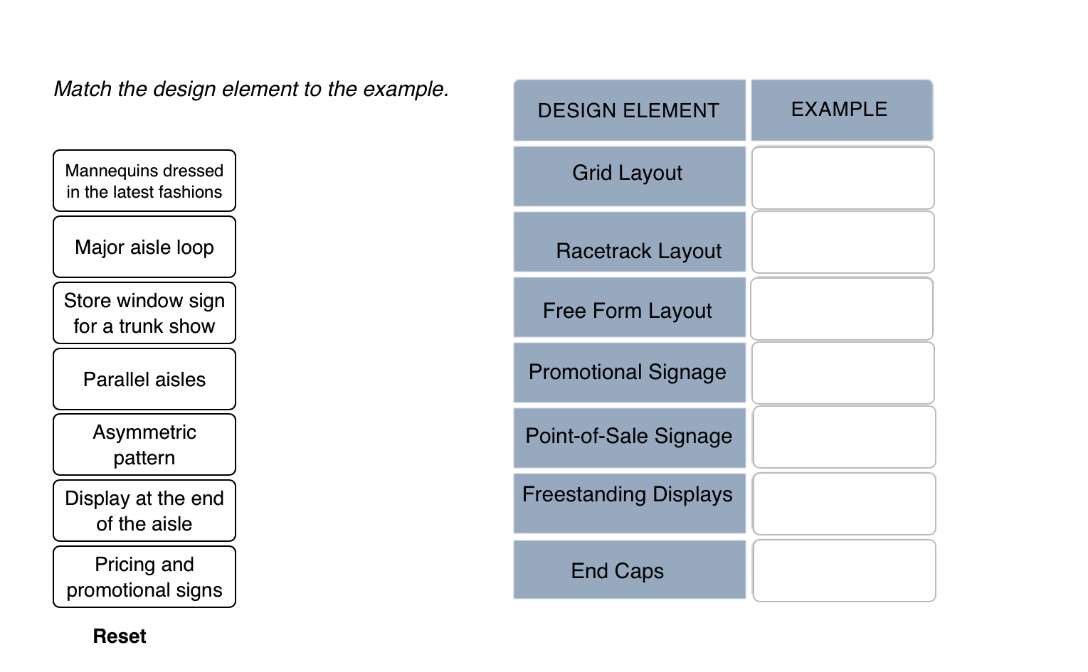 Solved Match the design element to the example.DESIGN | Chegg.com