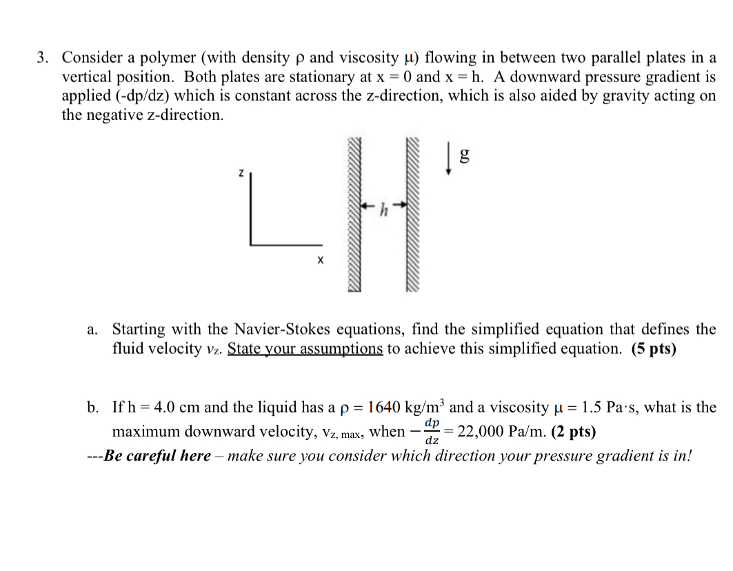 Solved Consider a polymer (with density ρ ﻿and viscosity μ ) | Chegg.com