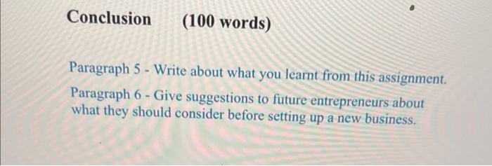 Solved Paragraph 5 - Write about what you learnt from this | Chegg.com