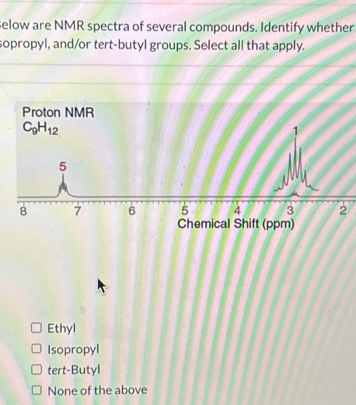 Solved Elow Are Nmr Spectra Of Several Compounds Identify