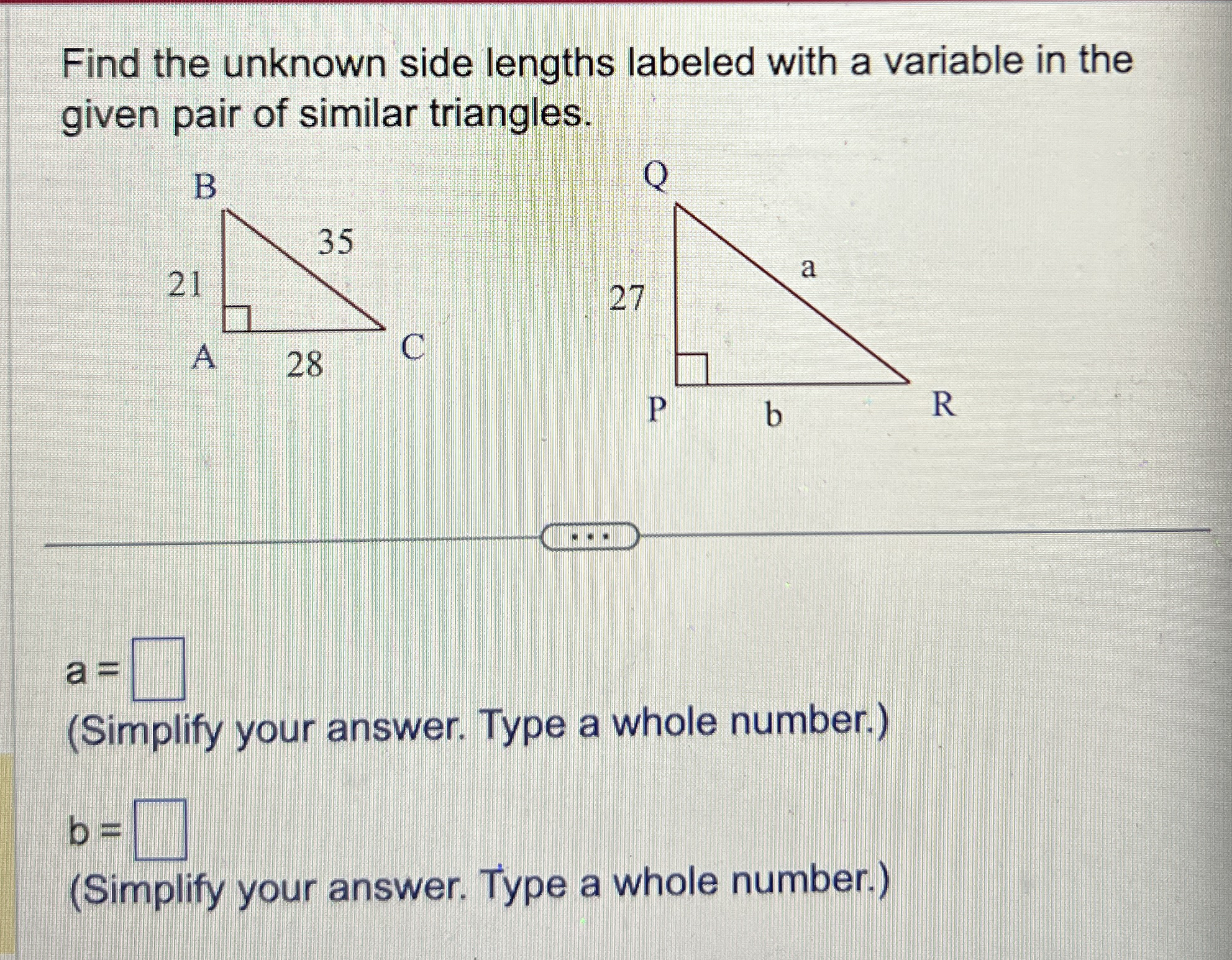 Solved Find the unknown side lengths labeled with a variable | Chegg.com