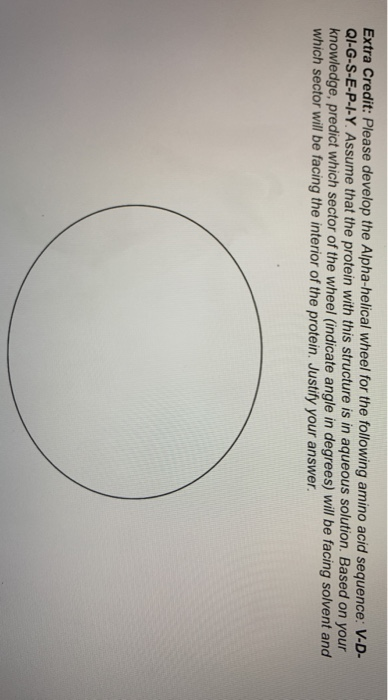 Solved Extra Credit: Please develop the Alpha-helical wheel | Chegg.com